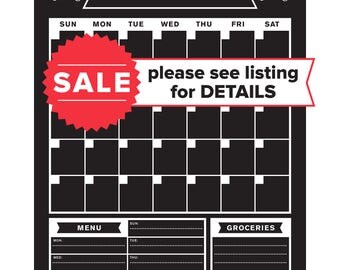 Chalkboard calendar | Etsy