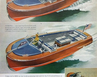 Chris craft boat art | Etsy