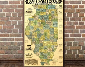 Old map of Colorado Vintage map restored Wall map print