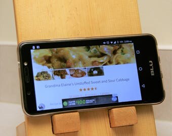 Wood phone stand | Etsy
