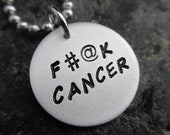 Hand stamped cancer jewelry by StampingCancerOut on Etsy